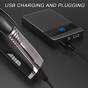 Dioche Electric Hair Clipper, USB Rechargeable Beard Trimmer Shaver, Cordless Trimmer for Men, Fast Cutting, R Shaped Cutter Head, 600mAh Battery, 85 min Use Time, 2h Charging Time
