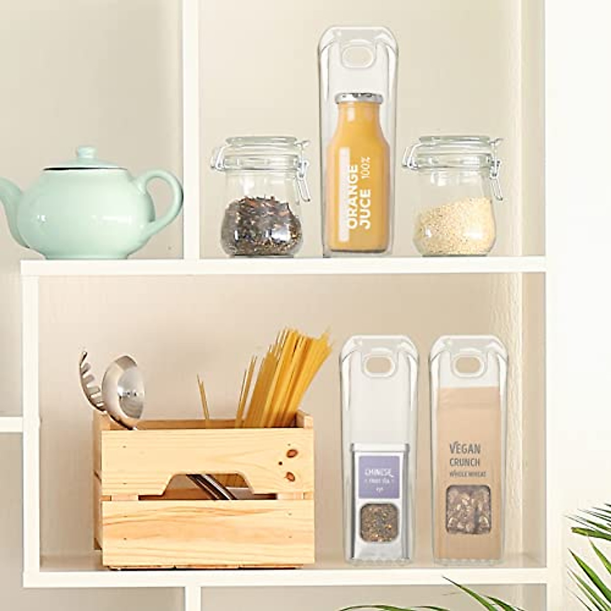 bHome Pantry Organization Storage Clear Plastic Storage Bins, Fridge Freezer Organizer Bins Under Sink Organizers and Storage, Bathroom Organizer, Kitchen Organization Organizing Containers (Small) 3