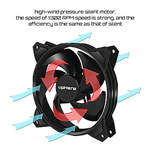 uphere Long Life Computer Case Fan 120mm Cooling Case Fan for Computer Cases Cooling Black 3-Pack,PF120BK3-3
