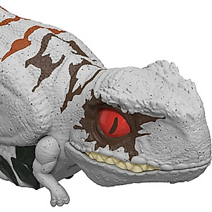 Mattel Jurassic World Dominion Uncaged Dinosaur Toy with Clicker-Controlled Motion & Sound, Click Tracker Atrociraptor Ghost Dino Action Figure