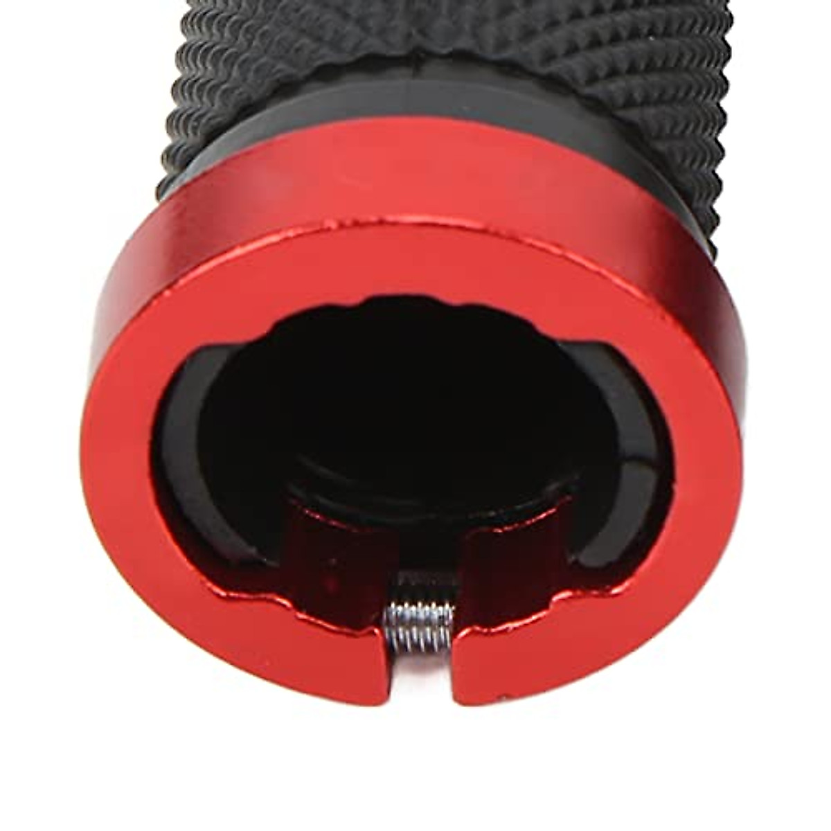 Mountain Bike Handle Bar Cover, Dustproof Bicycle Rubber Handle Bar Grips Aluminum Lock Loop Waterproof for Bike(red)