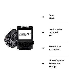 Rexing V1 Basic Dash Cam 1080P FHD DVR Car Driving Recorder, 2.4" LCD Screen 170°Wide Angle, G-Sensor, WDR, Parking Monitor, Loop Recording