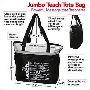 Teacher Peach Jumbo Teacher Gift Tote Bag, Gift for Teacher Appreciation, Teacher Gifts for Women