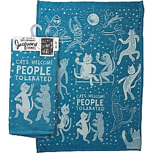 Primitives by Kathy Kitchen Towel - Cats Welcome People Tolerated 20" x 28"