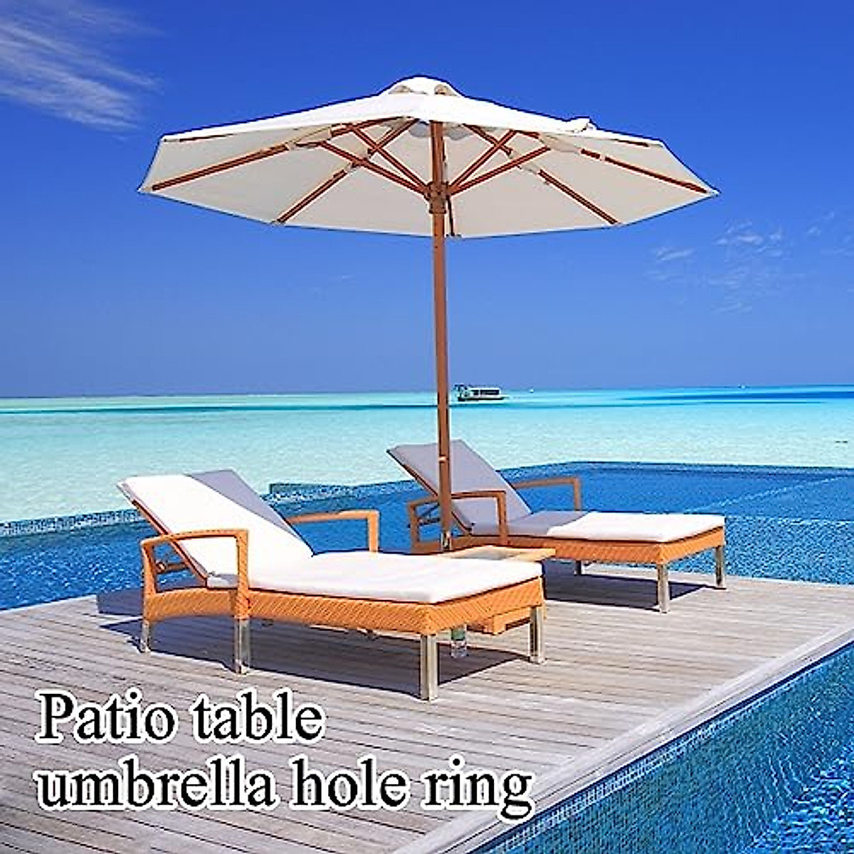 Aphrordity 3 Pcs Patio Table Umbrella Hole Ring, Silicone Umbrella Table Hole Insert, Umbrella Cone Wedge Plug for 2 to 2.5 Inch Patio Table Hole and 1.5 Inch Umbrella Pole Adapter. Black