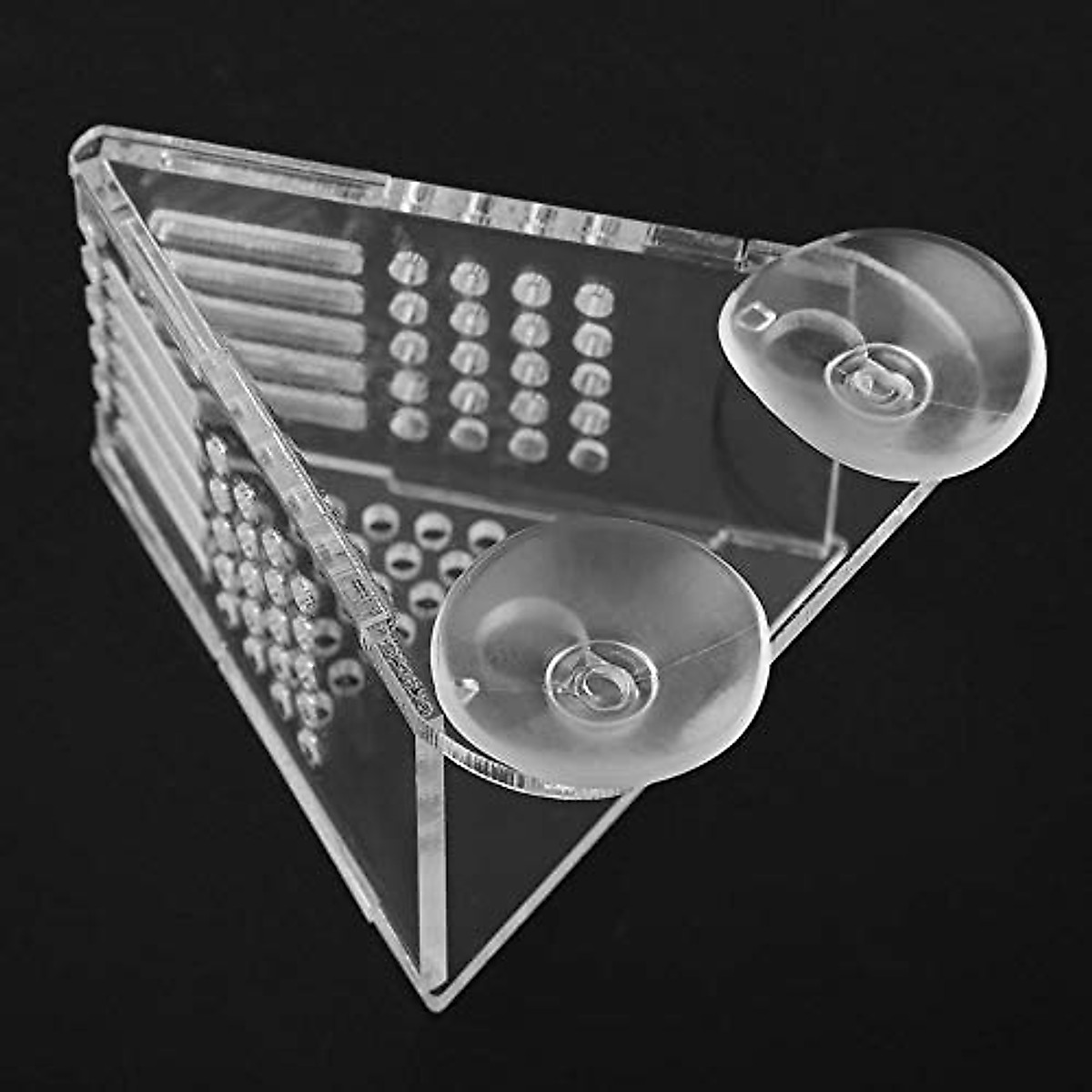 Pssopp Aquarium Cone Red Worm Feeder Fish Tank V-Shape Brine Shrimp Feeder Acrylic Fish Feeding Cup with Suction Cups and Tweezer