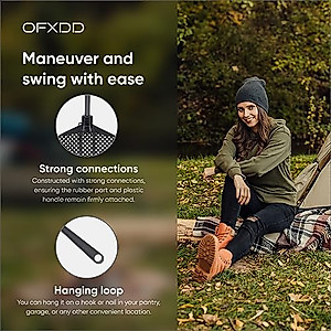 OFXDD Rubber Fly Swatter, Long Fly Swatter Pack, Fly Swatter Heavy Duty, All Black Color (5 Pack)