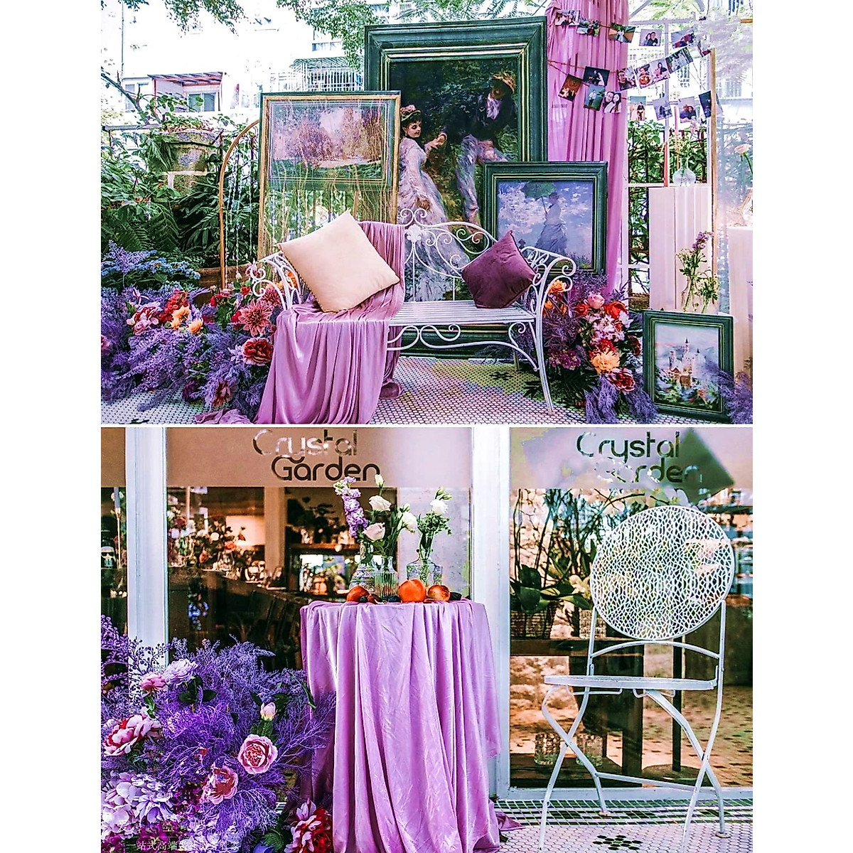 GRUKVAR Wedding Arch Drapes Lavender Ceiling Drapes Purple Gauze Fabric 2 Panels Shinny Wedding Archway Arches Decorations Party Background Celebrations Sheer Backdrop Curtains for Engagement Drapery