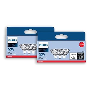 Philips 415687 Indoor Flood 20-Watt MR16 12-Volt Light Bulbs 3Pk x2