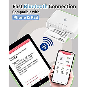 Phomemo M04S Portable Thermal Printer with 110mm White Non-Adhesive Thermal Paper 3 Rolls