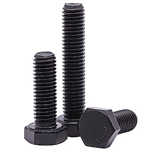 M12-1.75 x 40mm Hex Bolts, 12.9 Grade Alloy Steel, Black Oxide Finish, Full Thread, Coarse Thread UNC, Hexagon Head Bolts 10 PCS