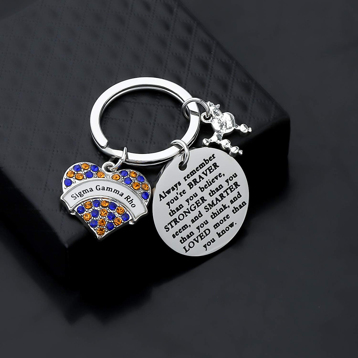 WSNANG SGRho Sorority Gift You are Braver Than You Think Keychain Greek Sorority Jewelry (SGR Always KC)