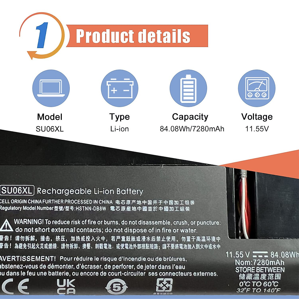 ASODI SU06XL L29048-271 84.08Wh Laptop Battery Compatible with HP Spectre X360 15-DF000 15T-DF000 15T-DF100 DF0013DX DF0033DX DF0043DX DF1033DX DF1043DX 15-DF0XXX 15-DF1XXX Series HSTNN-DB8W