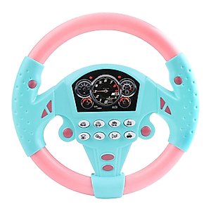 Menolana Portable Steering Wheel Wheel Toy Simulation Steering Wheel for Outdoor Garden, Pink