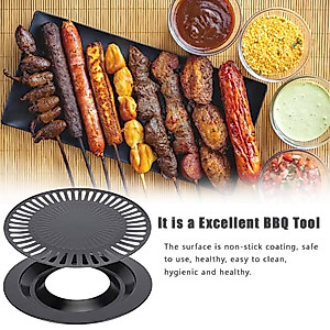 Eboxer Korean Style BBQ Grill Pan Non stick Barbecue Plate for Indoor Outdoor Grilling, Bakeware for Home Camping