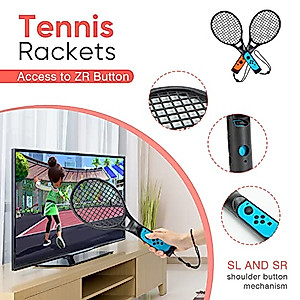 Nintendo Switch Accessories Bundle, Switch Controllers Joy-Con Grips, 12 IN 1 Accessories Kit for Switch Sports Games, Tennis Rackets, Comfort Grips Golf Clubs, Swords, Wrist Bands and Leg Strap