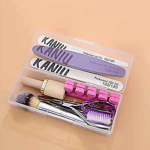4 Pack Nail Tool Box Plastic Nail File Case Pedicure Container Storage Case Nail File Holder Box Clear Manicure Tool Box Nail Art Kits Tools