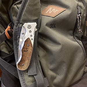 Small Pocket Knife,Pocket Knife for Men,7.9 Inch ,Wooden Handle with Knife Clip, a Gift for Husband,Son,Dad,Brother original steel color