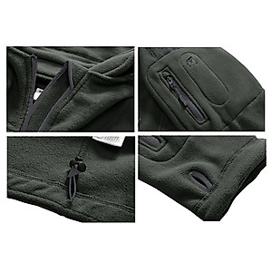 CRYSULLY Men's Autumn Winter Military Tactical Jackets Camping Sailing Field Fleece Jacket Snow Coat Gray