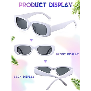 24 Pairs Rectangle Sunglasses y2k Sunglasses Small Square Sunglasse Retro Sunglasses for Women Men Neon Sunglasses Vintage Rectangular Narrow Sun Glasses Y2k Eyewear, 12 Styles