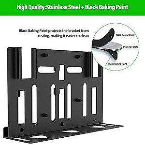 Riuog Wall Mount Bracket for Milwaukee M12 M18 Battery and Charger,Battery Storage for 12V18V, Metal 5 Battery Holder and Charger Holder for Tool Room and Garage (1size) (5 Battery Holes)