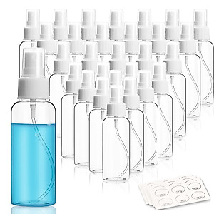 ZEJIA 40 Pack Small Spray Bottle, 2.7oz/80ml Travel Spray Bottle, Empty Fine Mist Spray Bottles, Refillable Mini Spray Bottles with Labels