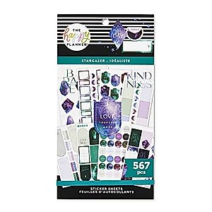 The Happy Planner Sticker Pack for Calendars, Journals and Projects –Multi-Color, Easy Peel – Scrapbook Accessories – Stargazer Theme – 30 Sheets, 567 Stickers Total