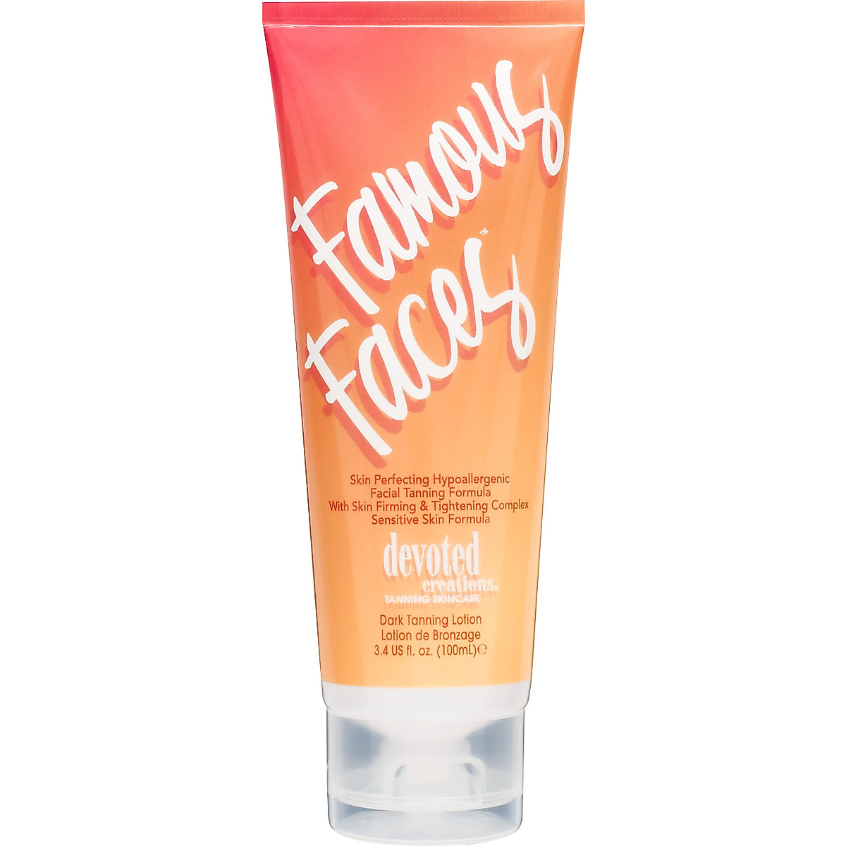 Devoted Creations Famous Faces Skin Perfecting Hypoallergenic Facial Tanning Lotion, 3.4 Fl. Oz.