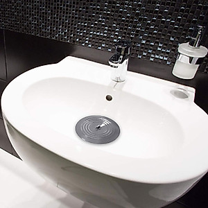 2 -Pack Tub Stopper, 6inch Silicone Flat Suction Cap Bathtub Plug, Suitable for Kitchens, Laundry Rooms, and Bathrooms(White + Gray)…