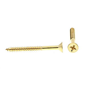 Prime-Line 9035812 Wood Screw, Flat Head Phillips, #10 X 2 in, Solid Brass, Pack of 25