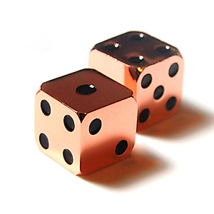 5Pcs D6 16mm Metal Alloy Custom & Unique Six-Sided Dice - 3 Types Highly Polished Premium Edition (Silver Body with Deep Blue pips)