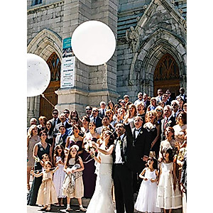 36 inch White Latex Balloons Large Round Balloon for Birthday Wedding Party Decorations,6 pcs
