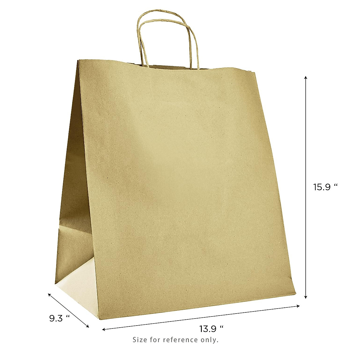 Karat HUNTINGTON (XL) Kraft Paper Shopping & Gift Bags with Handle, Strong Twisted Handle, Perfect for Retail & Small Business, Sturdy & Recyclable, Ideal for Groceries, Clothing - 200 pcs, FP-SB130