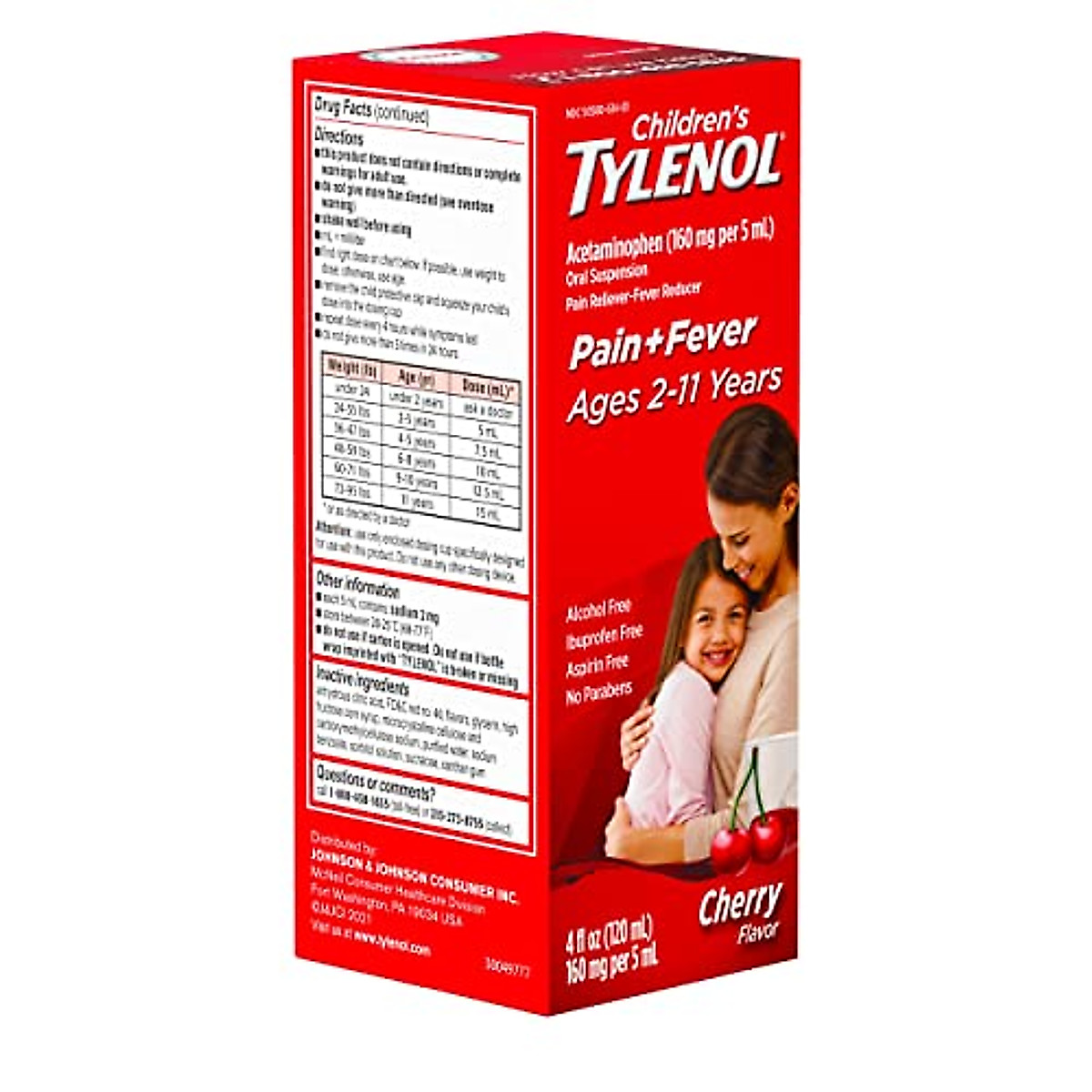 Tylenol Children's Oral Suspension Medicine with Acetaminophen, Cherry, 4 Fl Oz