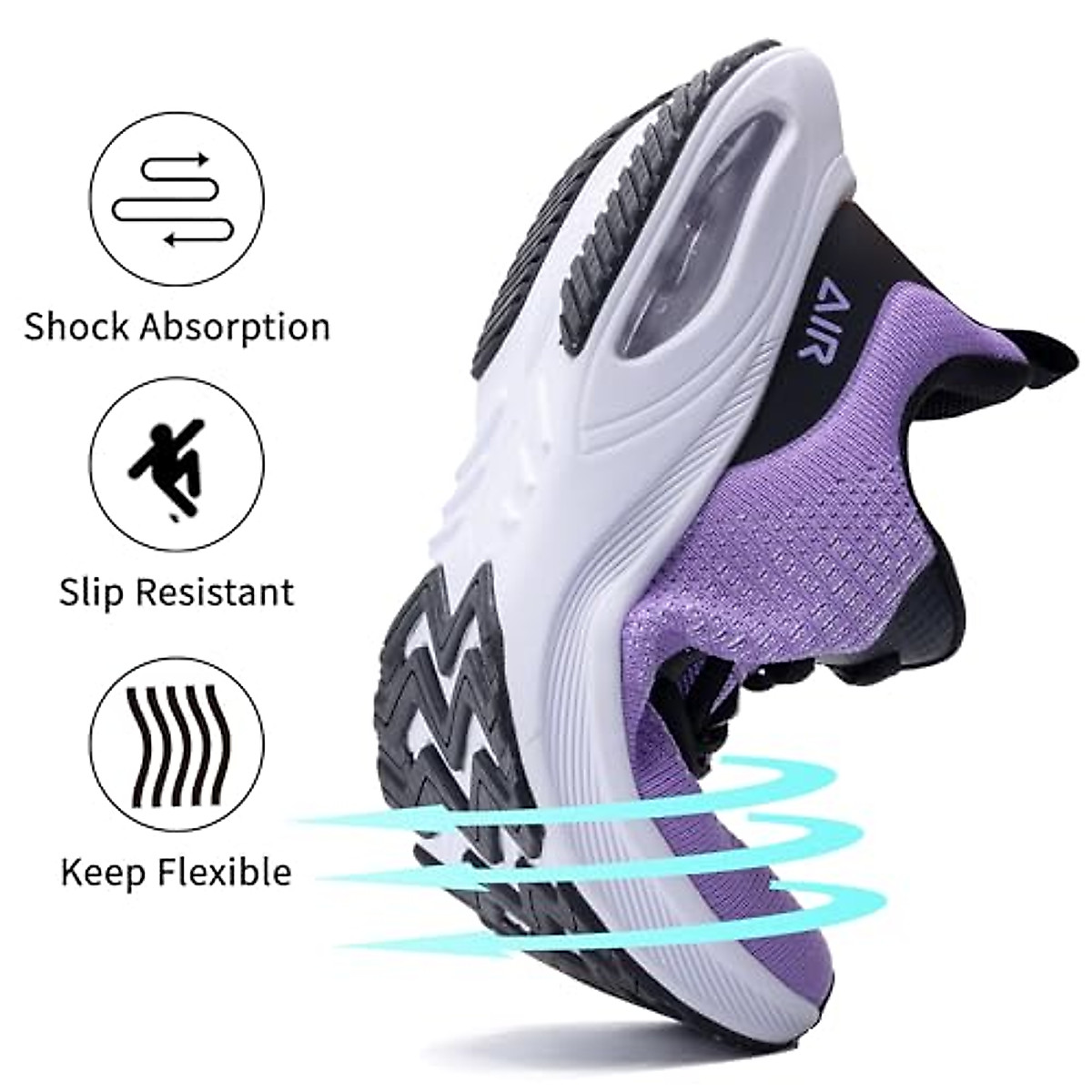 JARLIF Air Running Shoes for Women Athletic Tennis Sport Shoes Casual Walking Gym Jogging Sneaker PurpleBlack 8