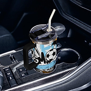 Niapessel Leak Proof Tumbler, Insulated Water Bottles with Straw, Skateboards And Graffiti Words Insulated Cup with Handle 40 Oz Stainless Steel Flask for School, Travel, Car, Sports, Work