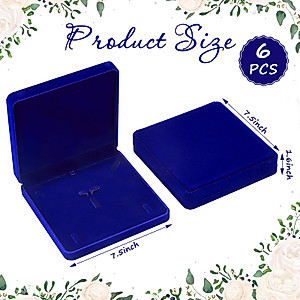 Yinkin 6 Pcs Velvet Jewelry Set Box Jewelry Display Case Earring Ring Bracelet Necklace Gift Box Pearl Necklace Storage Case for Wedding Travel Anniversary Valentines(Royalblue)