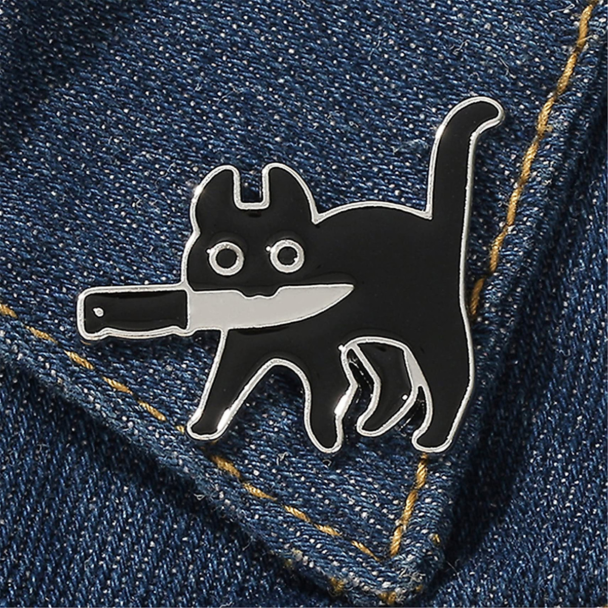 PISIWER Enamel Cat Pin Women Girls Pin Brooches Cat Enamel Pins Funny and Cute Cat Pins for Clothes