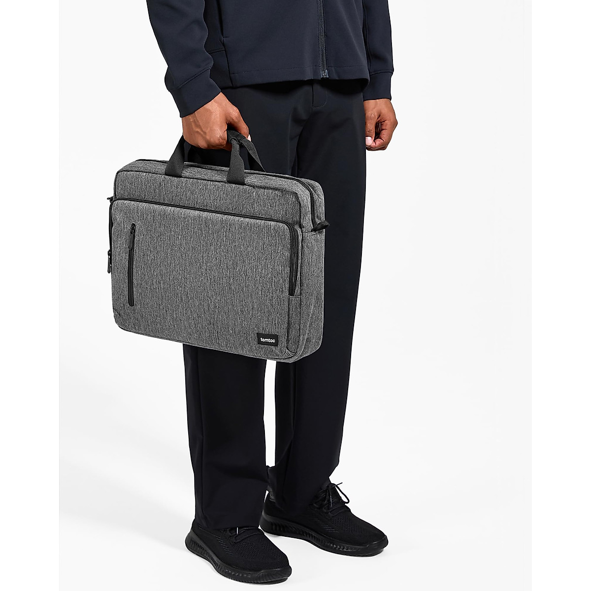 tomtoc Protective Laptop Shoulder Bag for 15.6 Inch Universal HP Dell Acer ASUS Lenovo Laptop Chromebook Ultrabook, Multi-Functional Business Laptop Briefcase for 15 16 In MacBook Air/Pro M4/M3/M2/M1