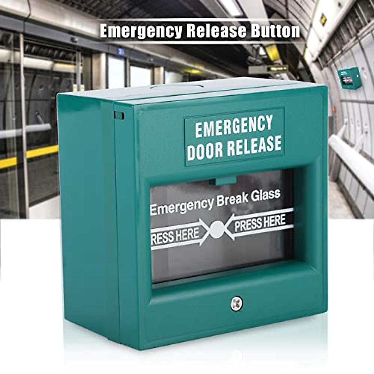 Broken Glass Fire Emergency Exit, Door Emergency Exit Fire Alarm Button Release Safety Button for Home/Business Security Fire Emergency Box