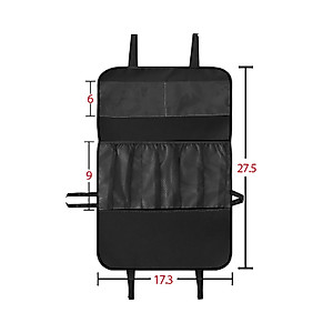 sunshine sky 2 Pack Car Kick Mats for Kids, Back Seat Protector Kick Mat,Wipeable Kick Matswith 2 Storage Pockets,Keep Seat Back Neat and Clean,Universal Fit Car Decor Accessories (Black)