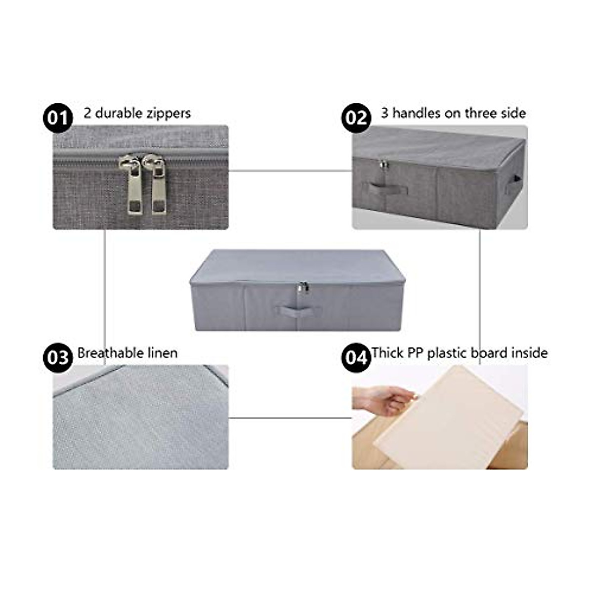 iwill CREATE PRO Underbed Storage Bins, Dark Gray, Pack of 2