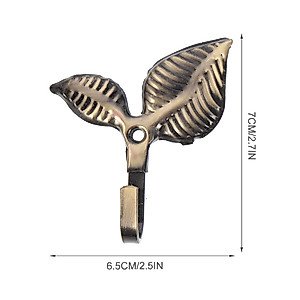 MAGICLULU 4pcs Metal Leaf Shaped Single Wall Hooks Vintage Iron Coat Hooks Rustic Wall- Mounted Coat Hangers for Home Scarf Bag Towel Key Cap Hat Bronze
