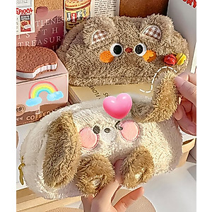 UNMULFC Cute Cosmetic Bag Travel Makeup Pink Bunny Large Kawaii Pencil Case Pouch Bag Organizer Aesthetic Box Home Airport Airline (pink bunny)