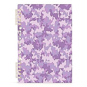 Coikll Digital Camouflage Purple Spiral Notebook Detachable Ruled Wirebound Paper Durable Spiral Binding Note Book for Work, Writing, Journaling-60 Sheets