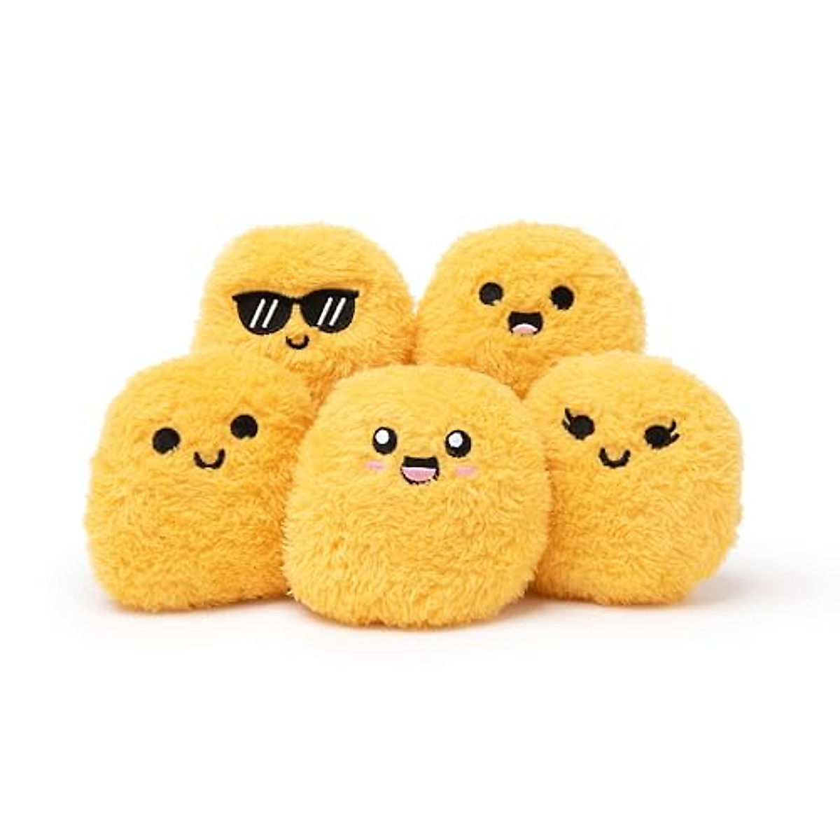 Emotional Support Chicken Nuggets by Relatable, Cuddly Easter Stuffed Animals and Toys, Squishy Toys and Plushies, Great Easter Basket Stuffers for Teens, Includes 5 Plushies with Carrying Basket
