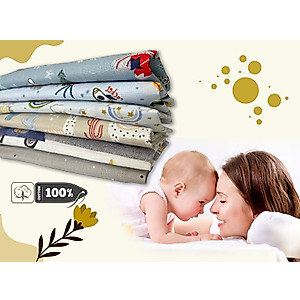 12-Pack 100% Organic Muslin Cotton Burp Clothes 20X12 Extra Large Random Colors Super Soft Baby Washcloths - Unisex, Boy, Girl