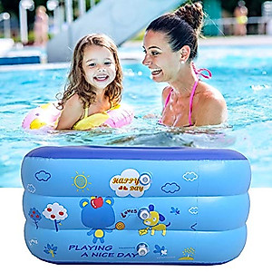 iHPH7 Family Inflatable Swimming Pool for Toddlers,Kids,Adults,Kiddie,Ocean Scene Rectangular Above Ground Garden Backyard Outdoor Summer Water Party Multiple Size Options S