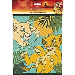 Disney Lion King Party Loot Bags | 9" x 7.5" | 8 Pcs