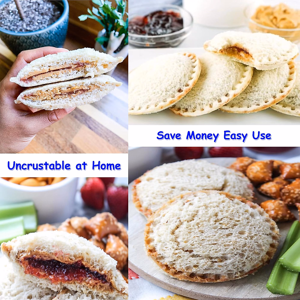 BOSIDETOOL Sandwich Cutter and Sealer, Decruster Sandwich Maker for kids lunch Uncrustable Sandwich Maker，Easy for School Lunchbox and Bento Box Grey